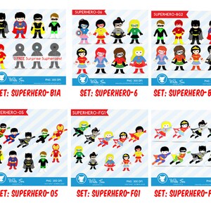 4 Set Combo Super Hero Clipart / Personal and Commercial Use / | Etsy