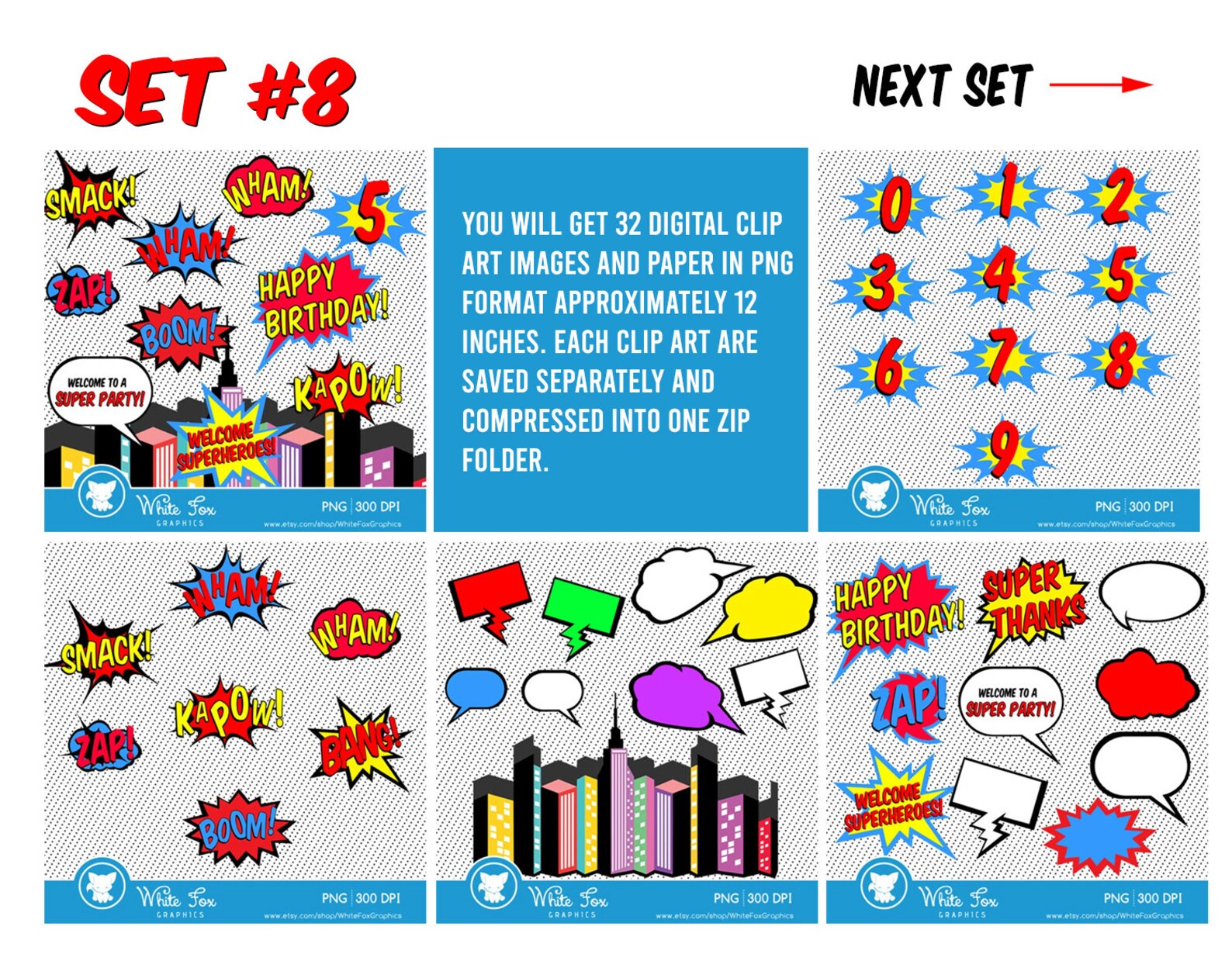 4 Set Combo Super Hero Clipart / Personal and Commercial Use / - Etsy