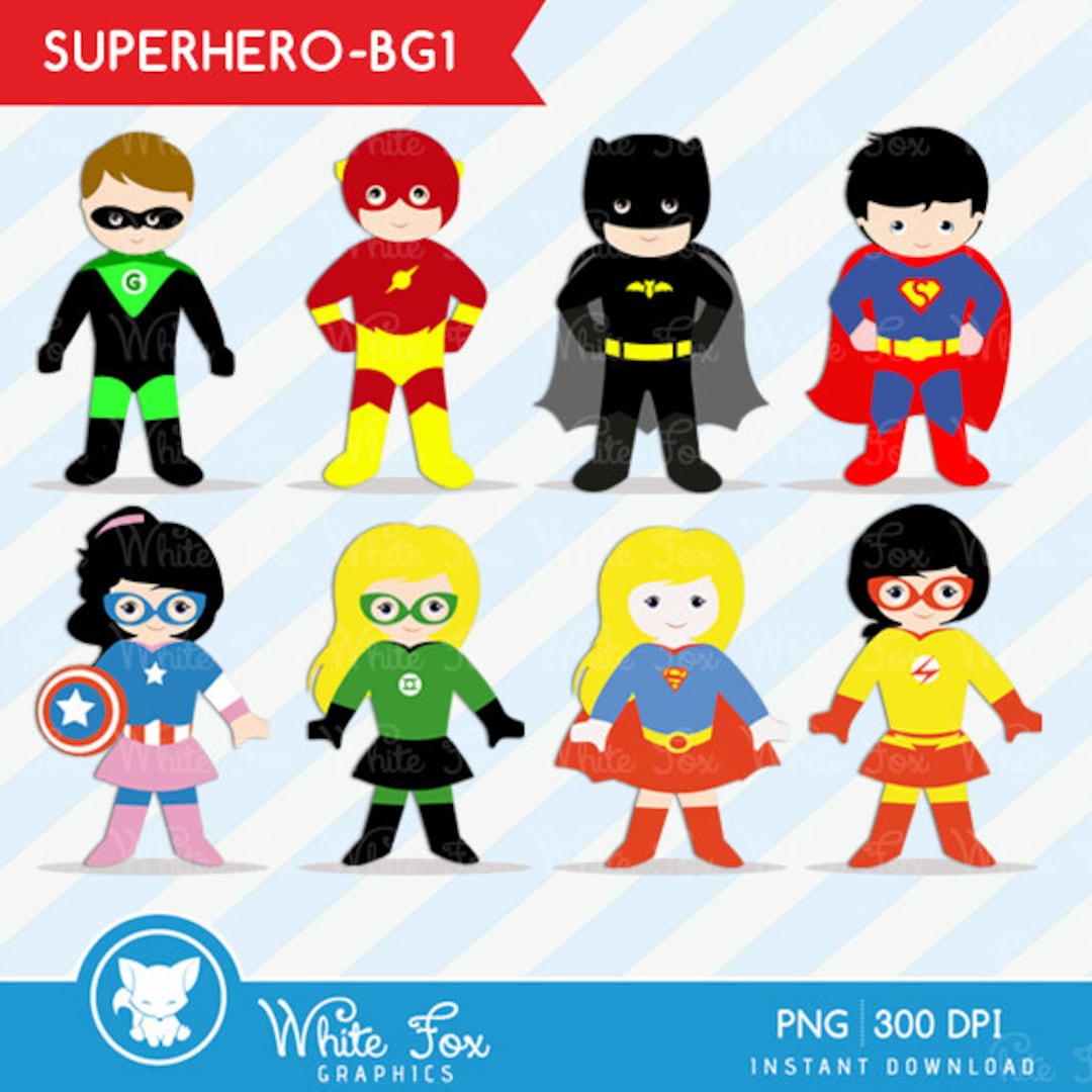 Superheroes Clipart / Personal and Commercial Use / 1 FREE - Etsy