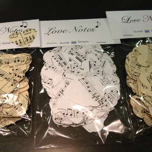 Heart Confett. Musical Notes Heart Confetti. Love Notes. Vintage Music ...
