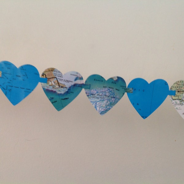 Heart Map Garland - Etsy