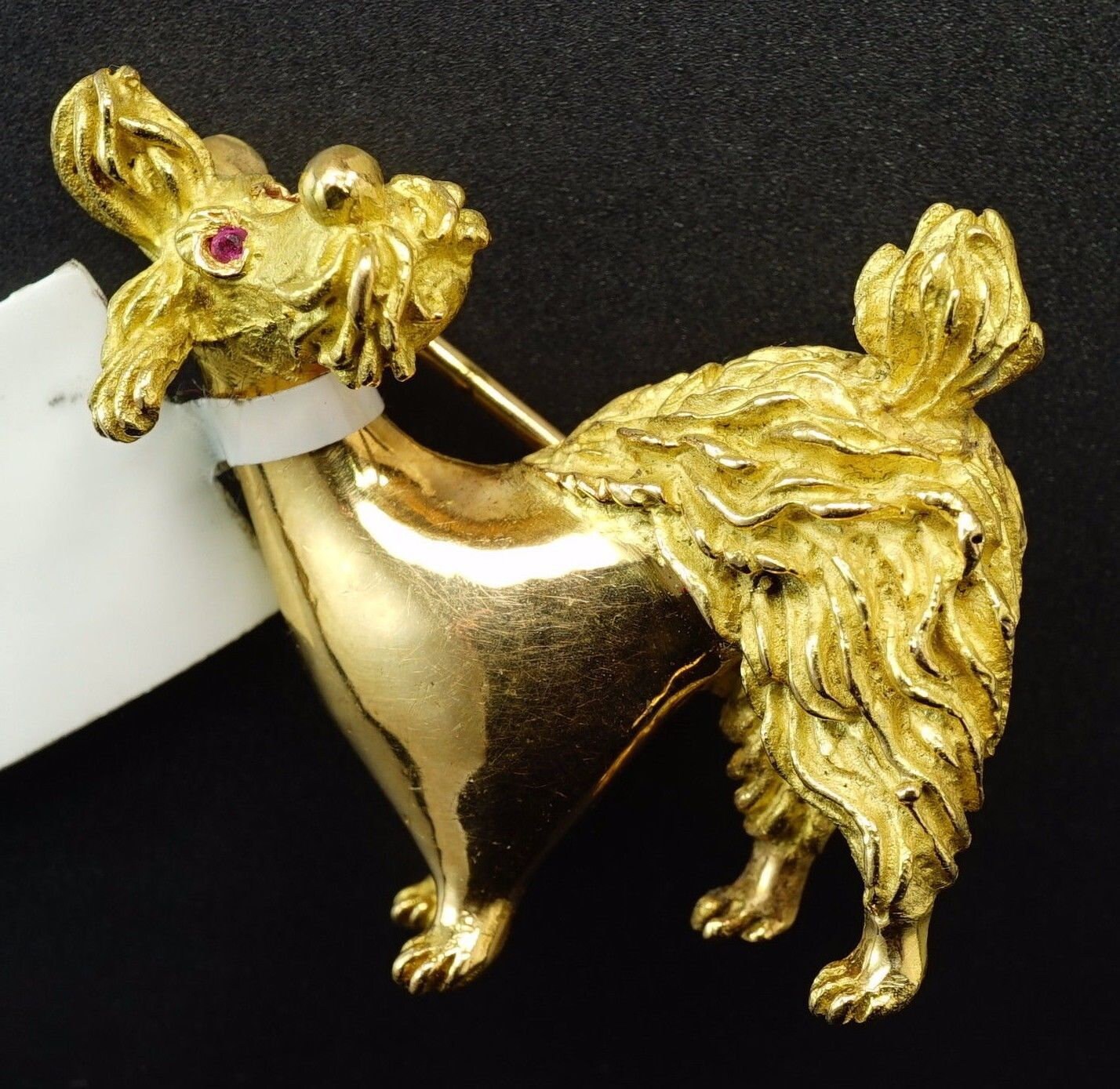 18K Yellow Gold Figural Artful Dog Terrier Puppy Brooch Pin - Etsy