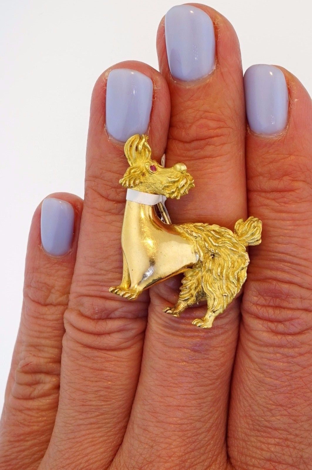 18K Yellow Gold Figural Artful Dog Terrier Puppy Brooch Pin - Etsy