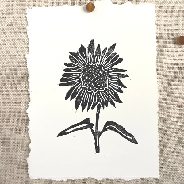Flower Linocut - Etsy