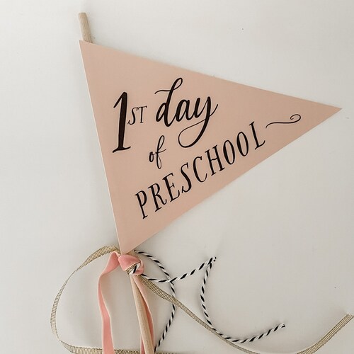 First Day of Pre-k Kindergarten School 2020 Pennant Flag - Etsy