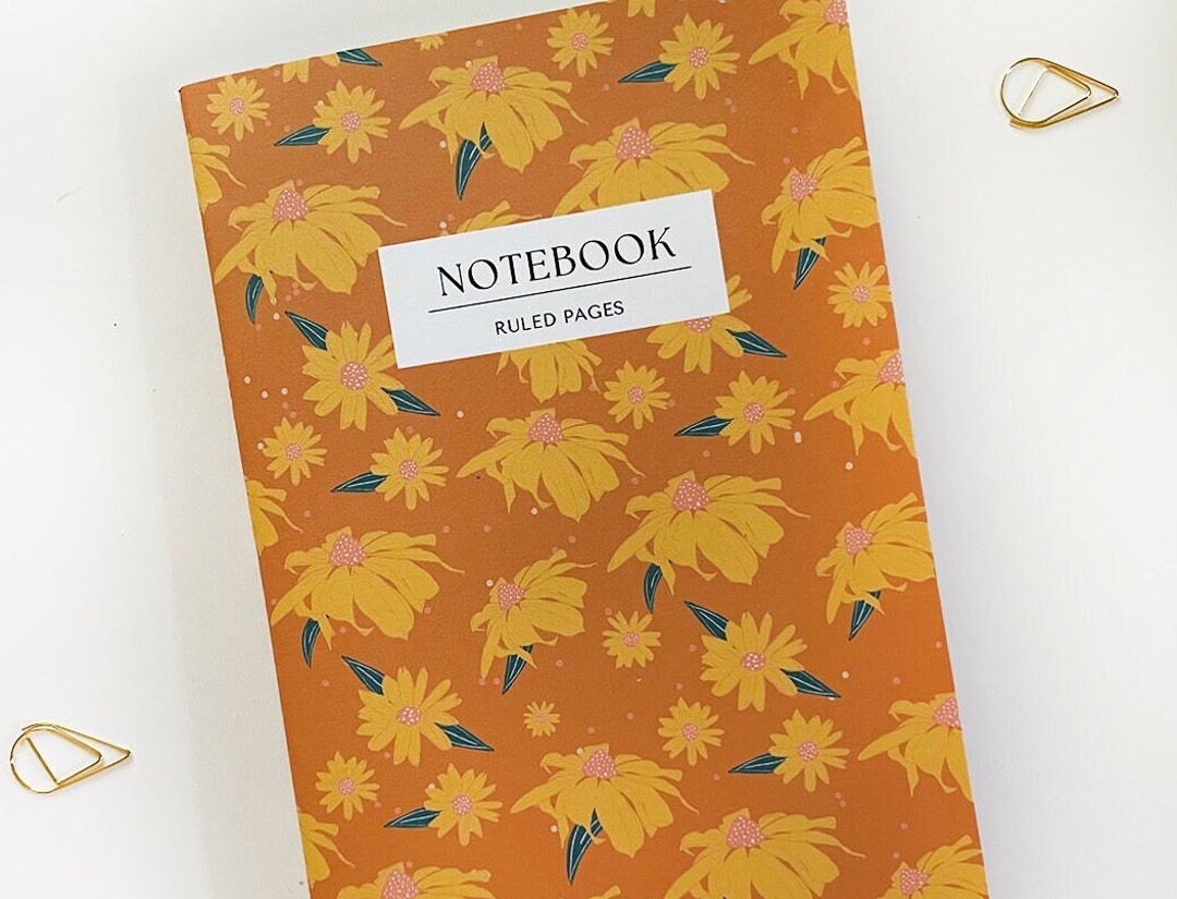 Set of 3 Flower Pattern Notebook, Fall Pattern Notebook, Daisy Notebook ...