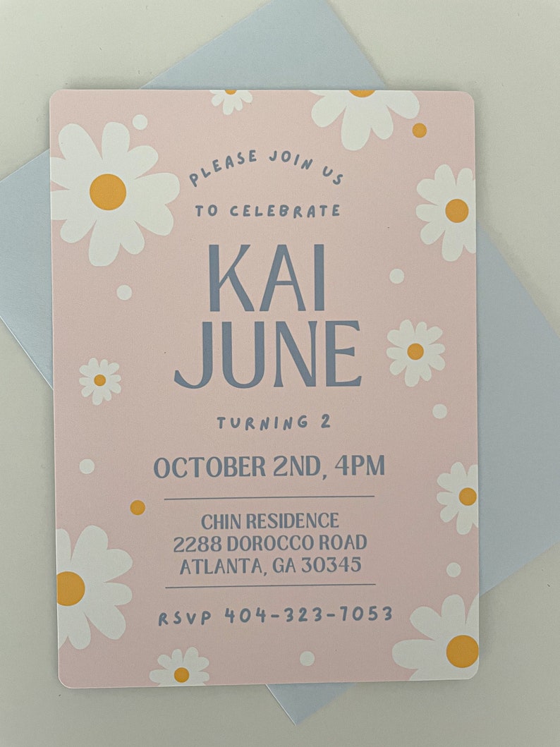 Daisy Birthday Party Invitation PRINTABLE Daisy Invitation - Etsy
