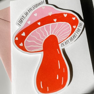 Mushroom Valentines Day Card, Cute Mushroom Card, Mushroom Greeting ...