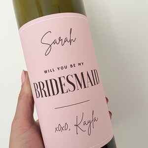 Will You Be My Bridesmaid Proposal Wine Label, Custom Bridesmaid Wine ...