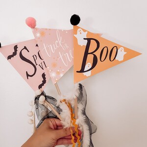 Halloween Pennant Flag Printable, Boo Baskets, Trick or Treat Pennant ...