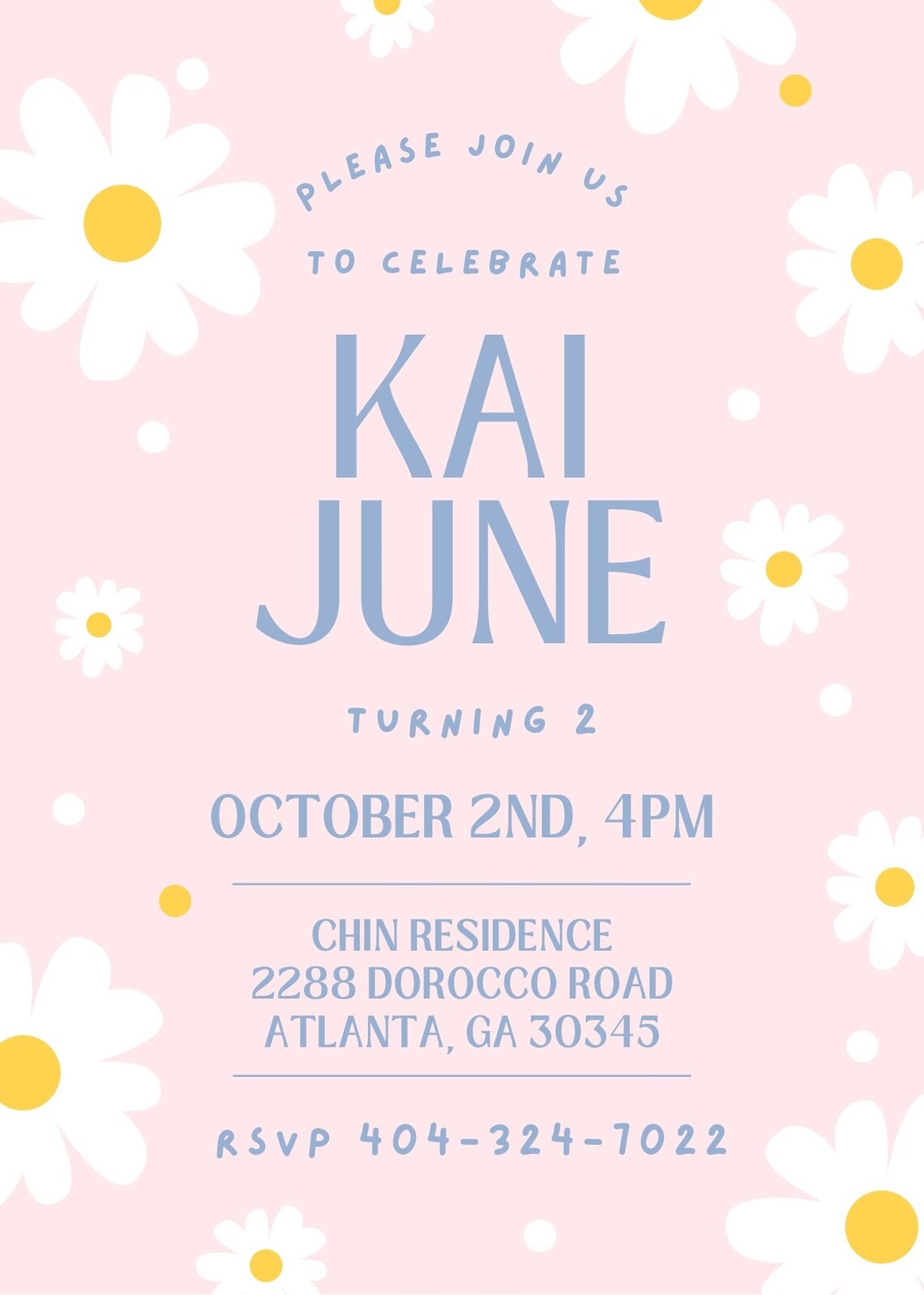 Daisy Birthday Party Invitation, PRINTABLE Daisy Invitation, Daisy ...