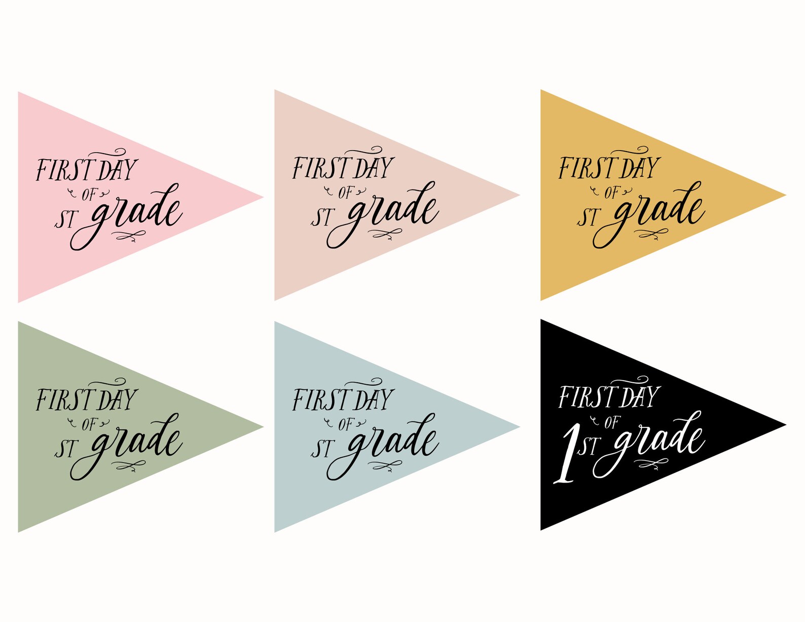 First Day of Preschool Paper Flag First Day of School Flag - Etsy