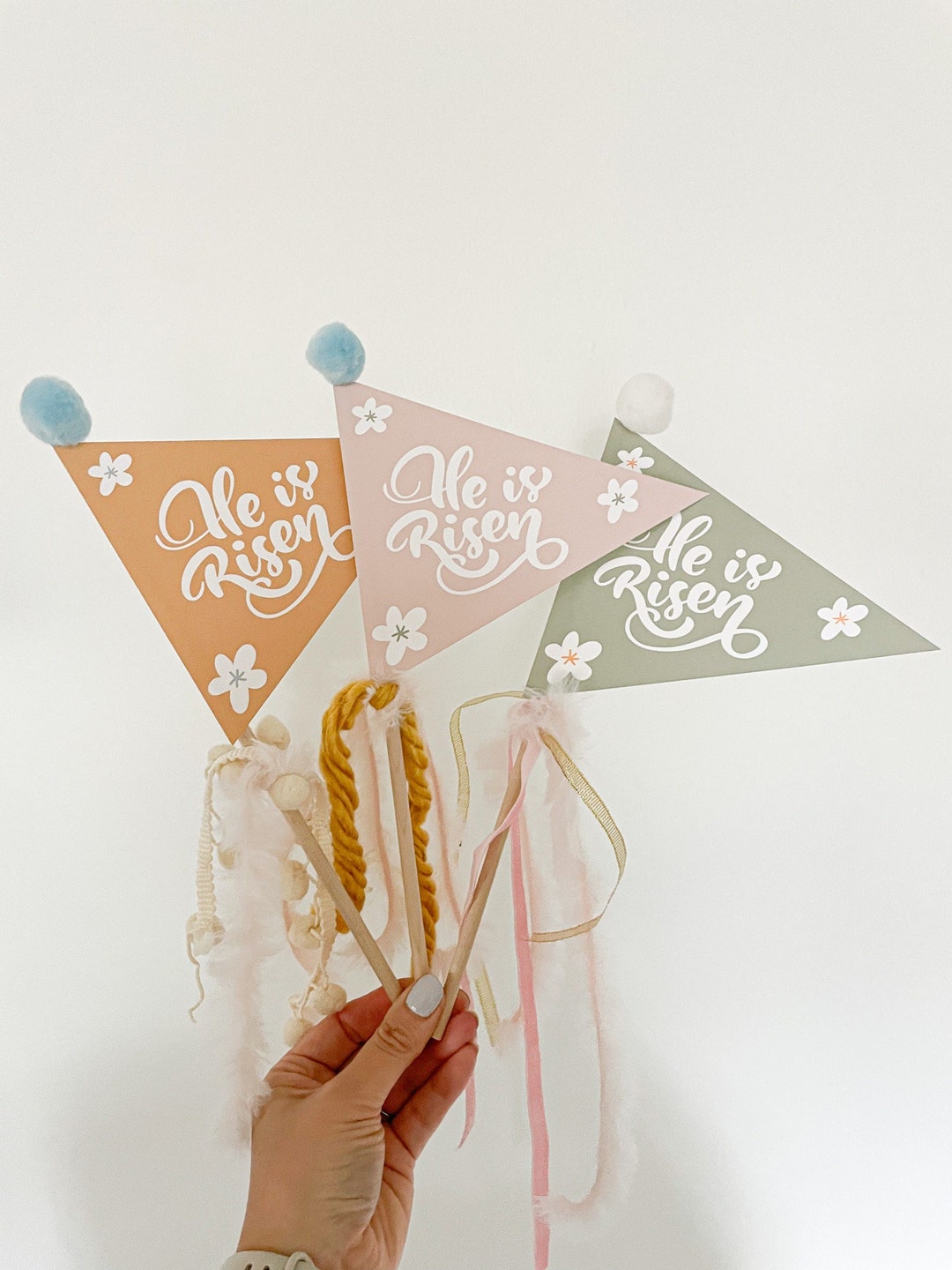 He is Risen Easter Pennant, Easter Pennant Flag, Printable Easter Flag ...