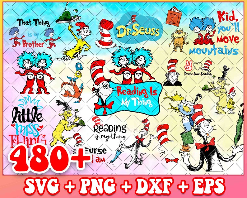 450 Dr Seuss Svg Files for Cricut, Dr.seuss Day Png, Read Across ...
