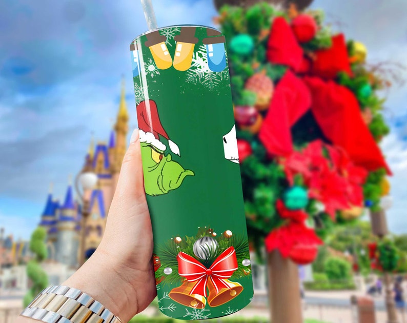 Grinch Tumbler Wrap PNG, 20oz Tumbler PNG Sublimation Design, Digital ...