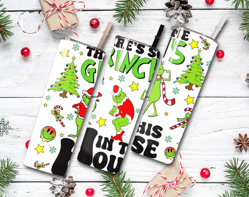 Grinch Tumbler Wrap PNG, 20oz Tumbler PNG Sublimation Design, Digital ...