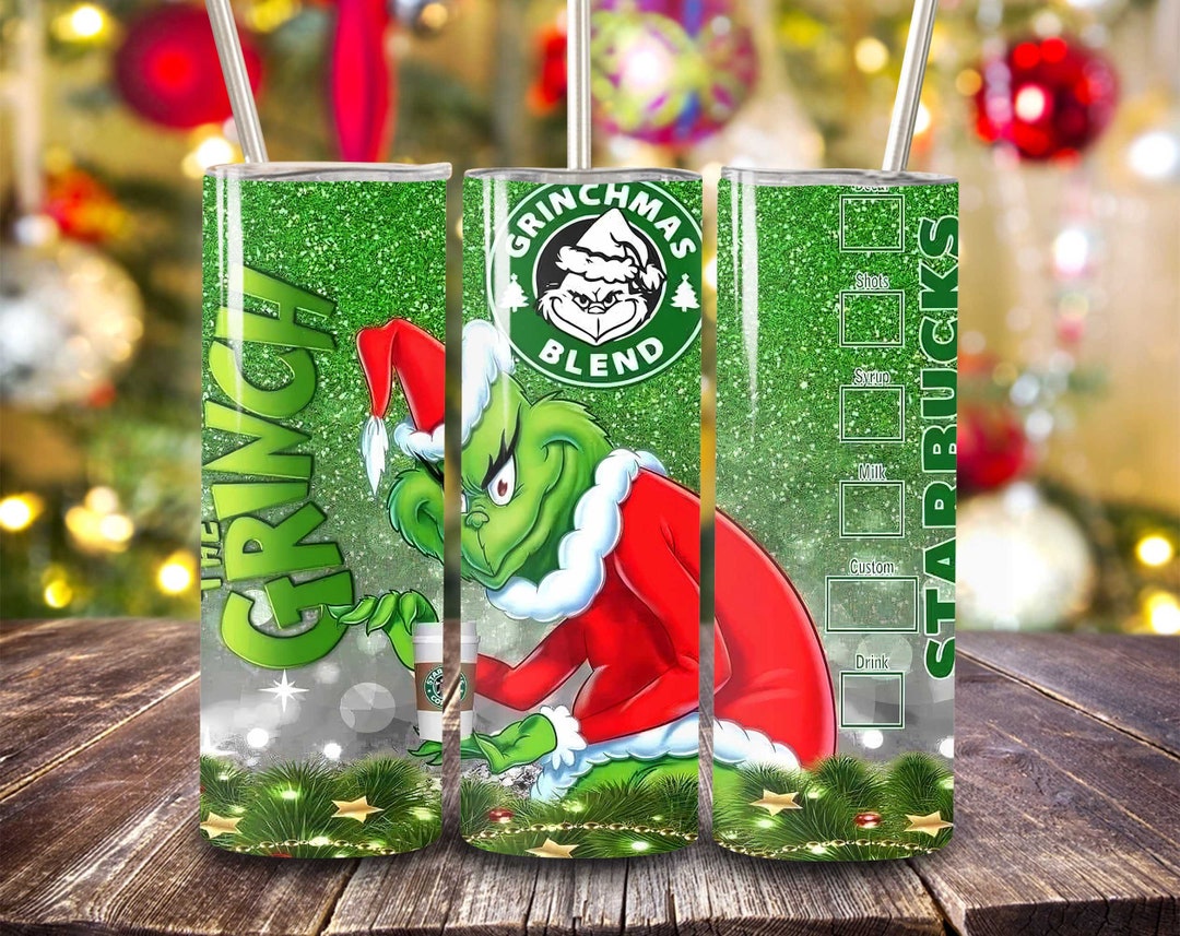 Grinch Tumbler Wrap PNG, 20oz Tumbler PNG Sublimation Design, Digital ...