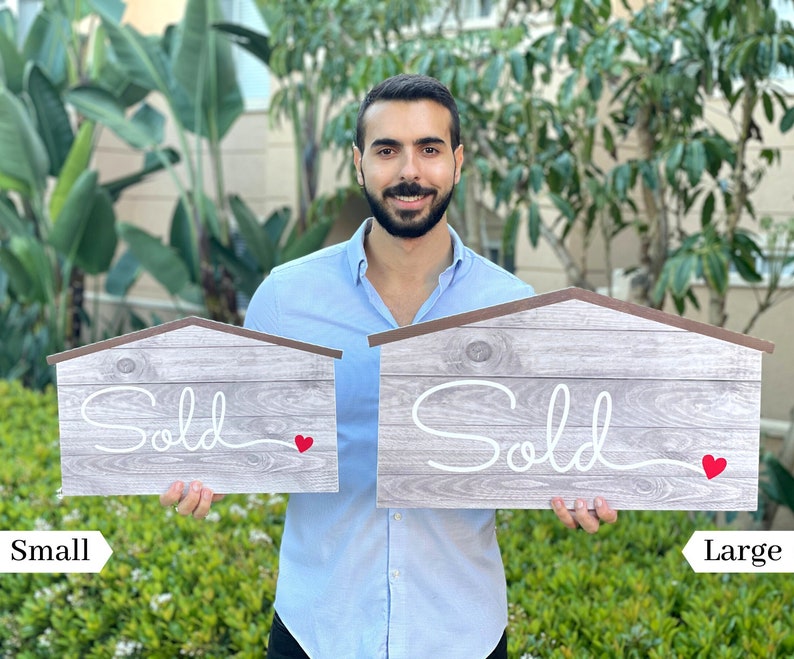 Real Estate House Shaped Sold Sign DOUBLE-SIDED We Said Yes - Etsy India