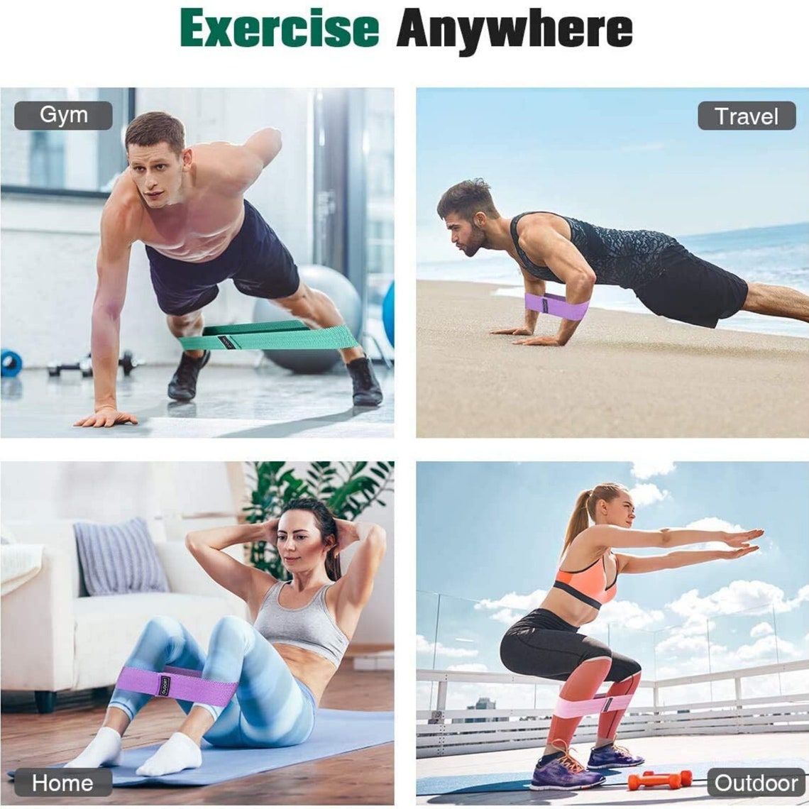 Fabric Resistance Bands Set Exercise Bands for Working Out - Etsy