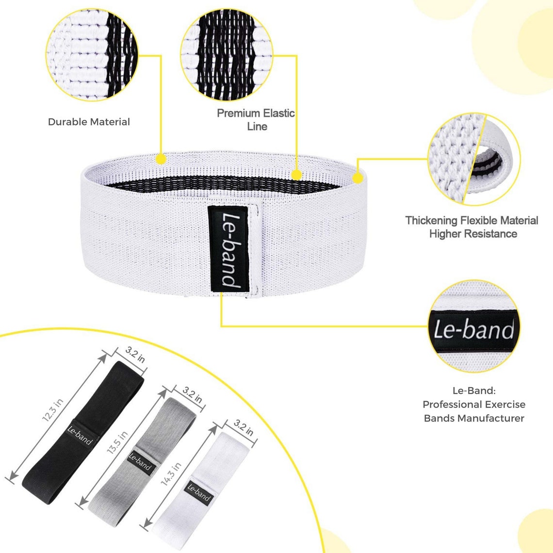 Fabric Resistance Bands Set Exercise Bands for Working Out | Etsy