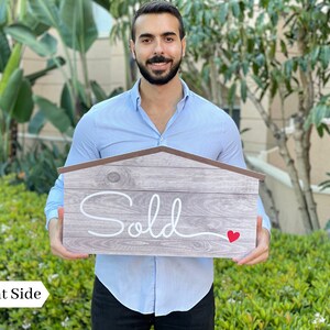 Sold Sign Real Estate Realtor House Shaped DOUBLE-SIDED - We Said Yes ...