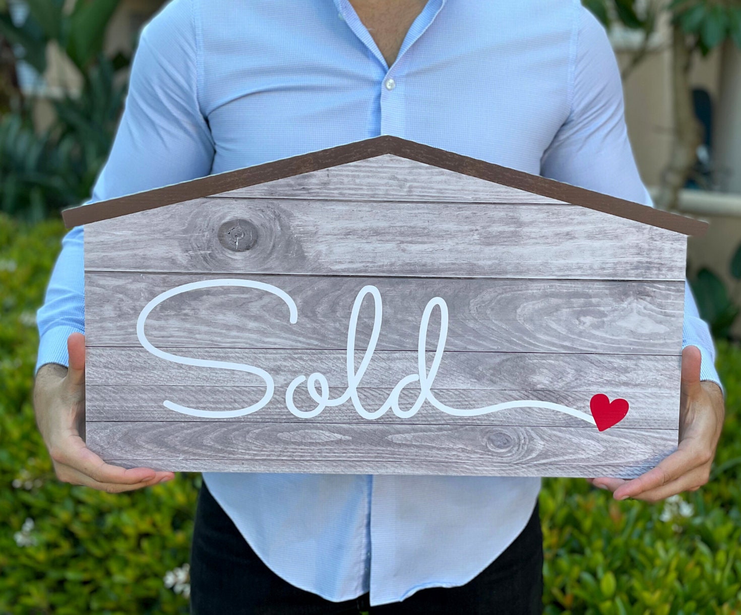 Sold Sign Real Estate Realtor House Shaped DOUBLE-SIDED We | Etsy