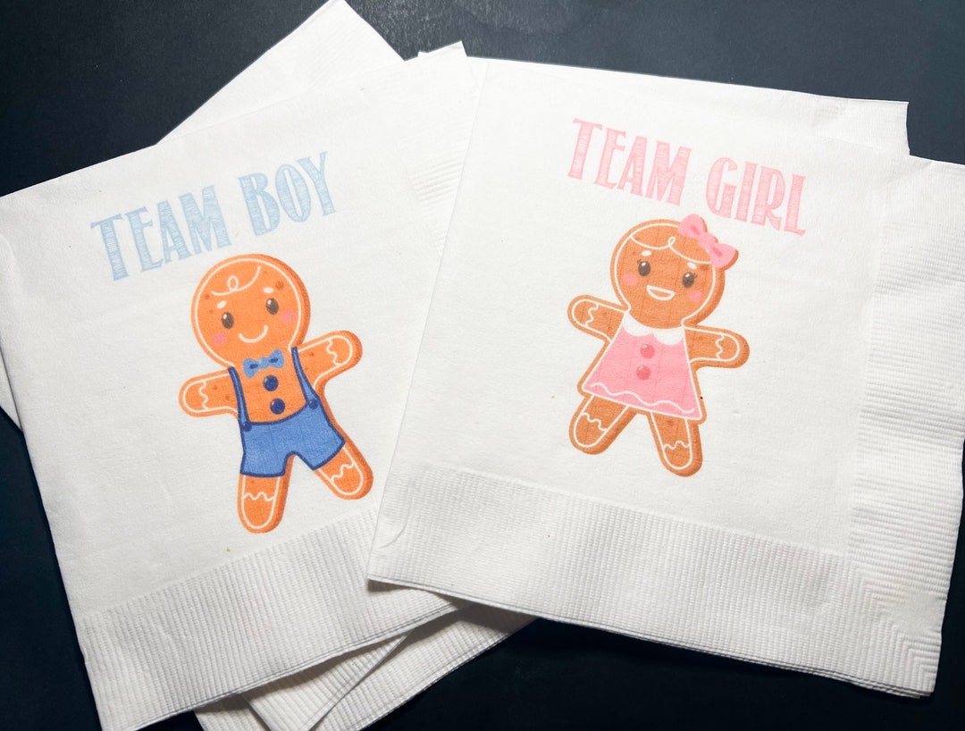 Gingerbread Gender Reveal What’s Baking Reveal Team Boy Team Girl ...