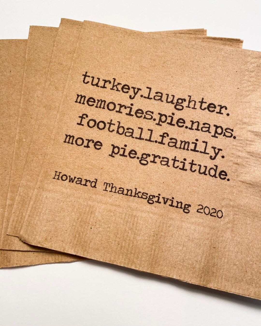 Thanksgiving Turkey Football Pie Personalized Kraft Cocktail or Dinner ...