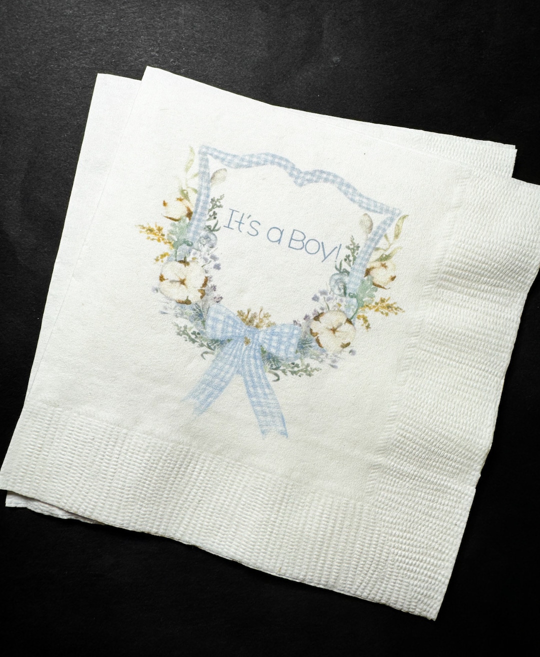 Boy Baby Shower It's a Boy Blue Bow Baby Shower Gingham Preppy Baby ...
