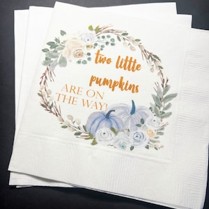 Two Little Pumpkins Are on the Way Twins Fall Baby Shower Twin Pumpkin ...