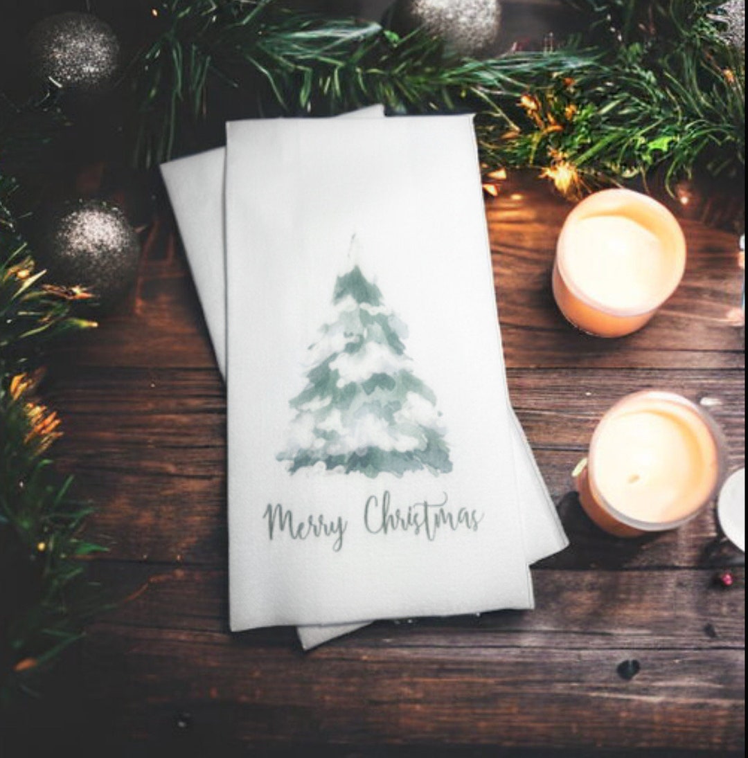 Christmas Guest Towels Linen Feel Ultra Ply White Disposable Towel ...