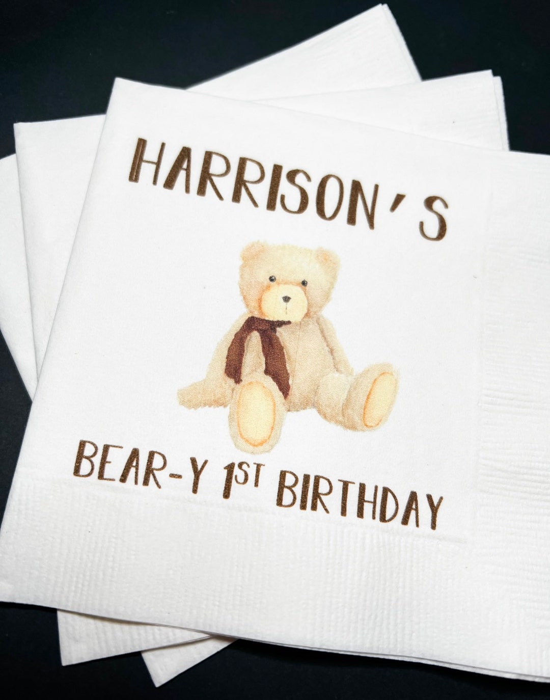 Teddy Bear Birthday Beary 1st Birthday First Birthday Bear Personalized ...