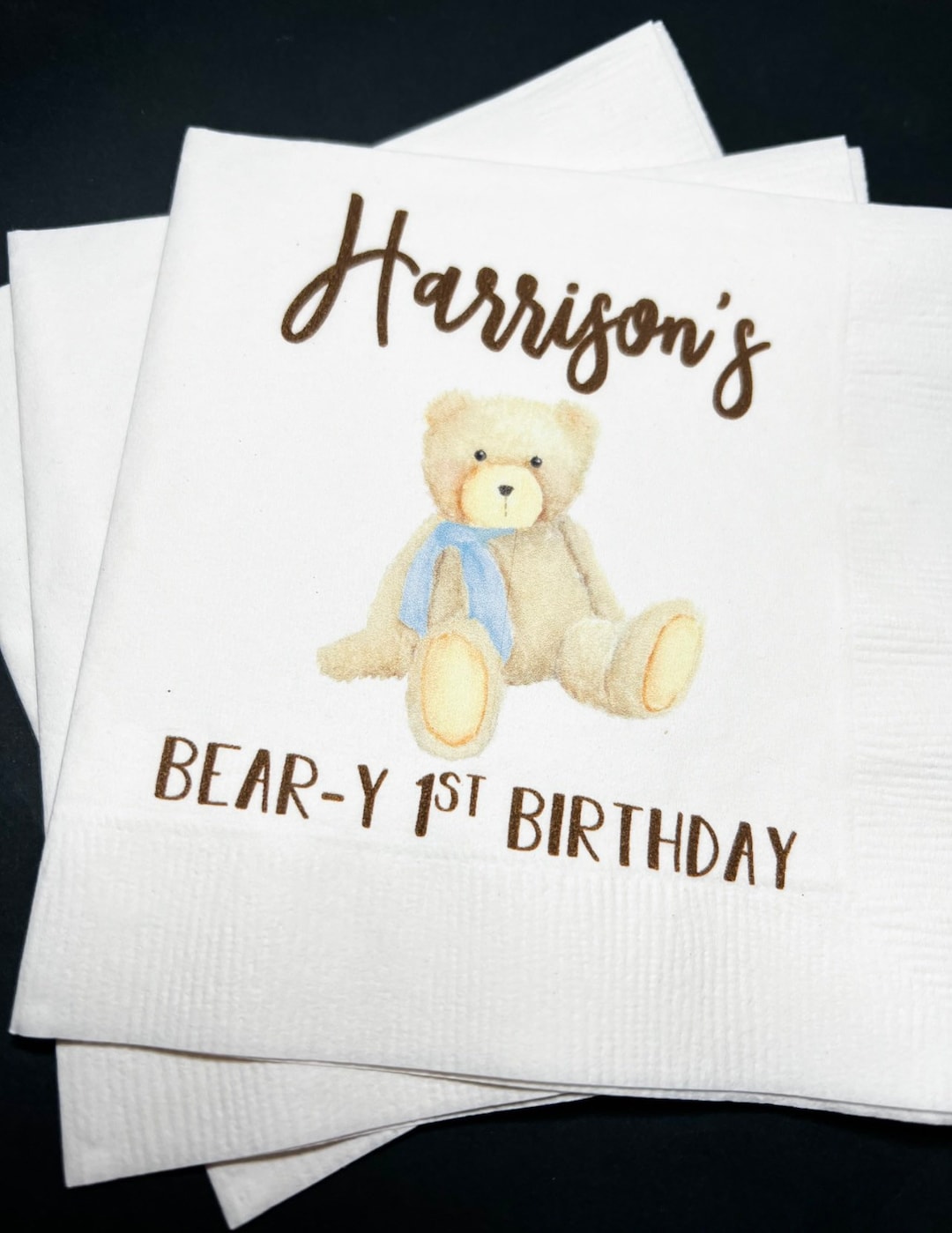 Teddy Bear Birthday Beary 1st Birthday First Birthday Bear Personalized ...