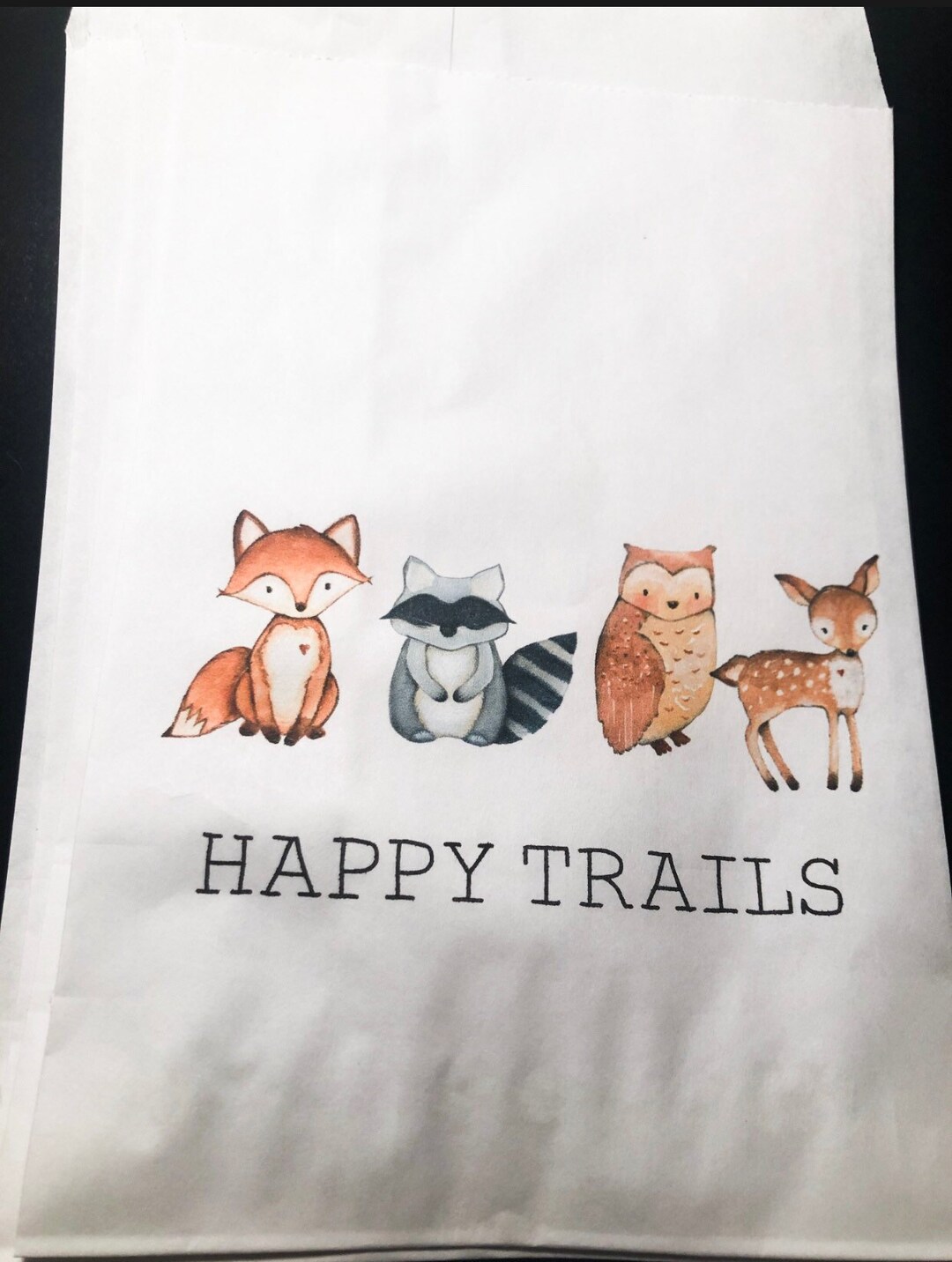 Happy Trails Treat Bags Woodland Baby Shower Birthday Party Adventure ...