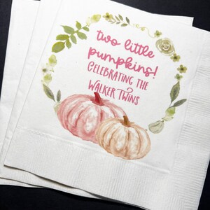 Two Little Pumpkins Are on the Way Twins Fall Baby Shower Twin Girl ...