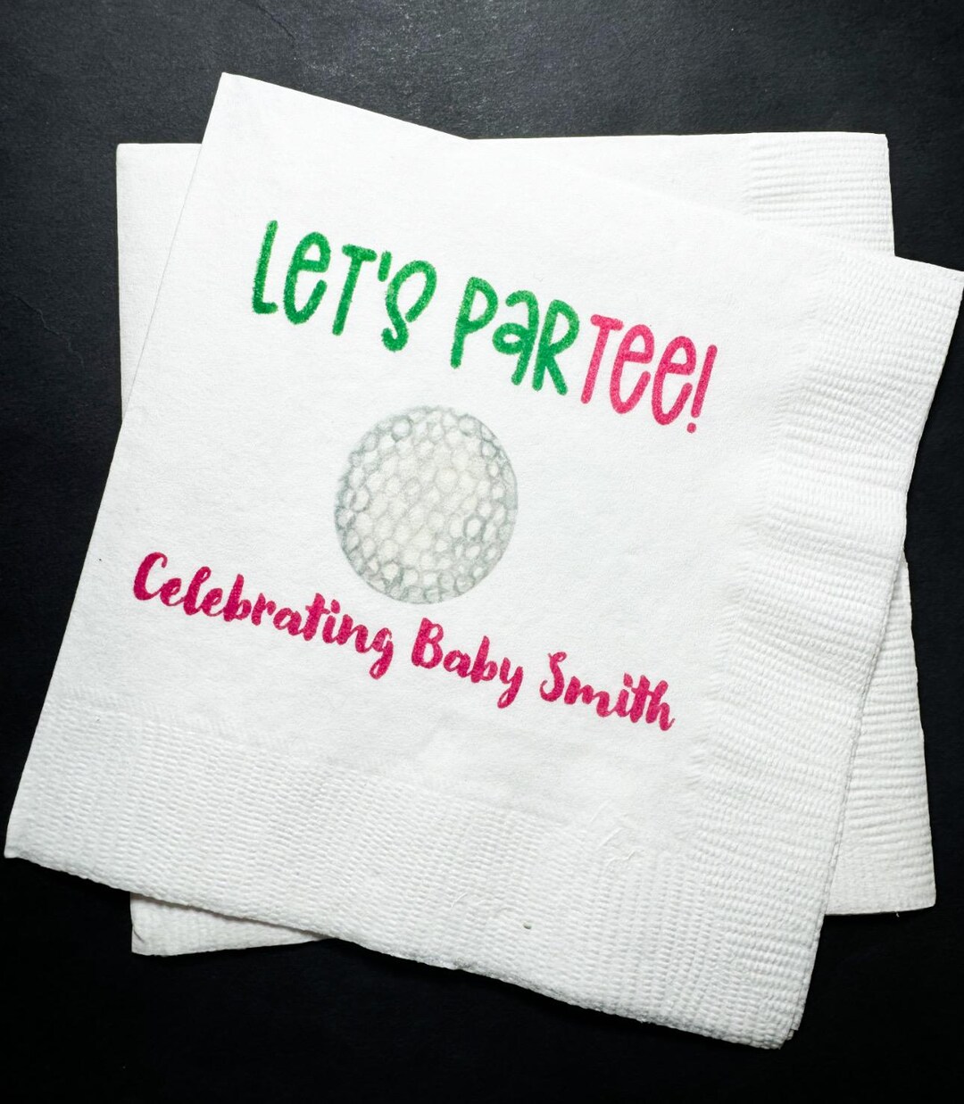 Let's Partee Golf Girls Golf Baby Shower Pink Green Personalized ...
