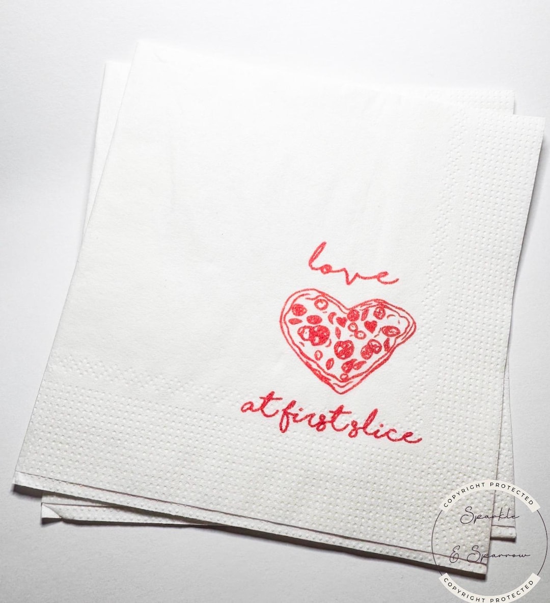 Love at First Slice Engagement Party Napkins Pizza Rehearsal Dinner ...