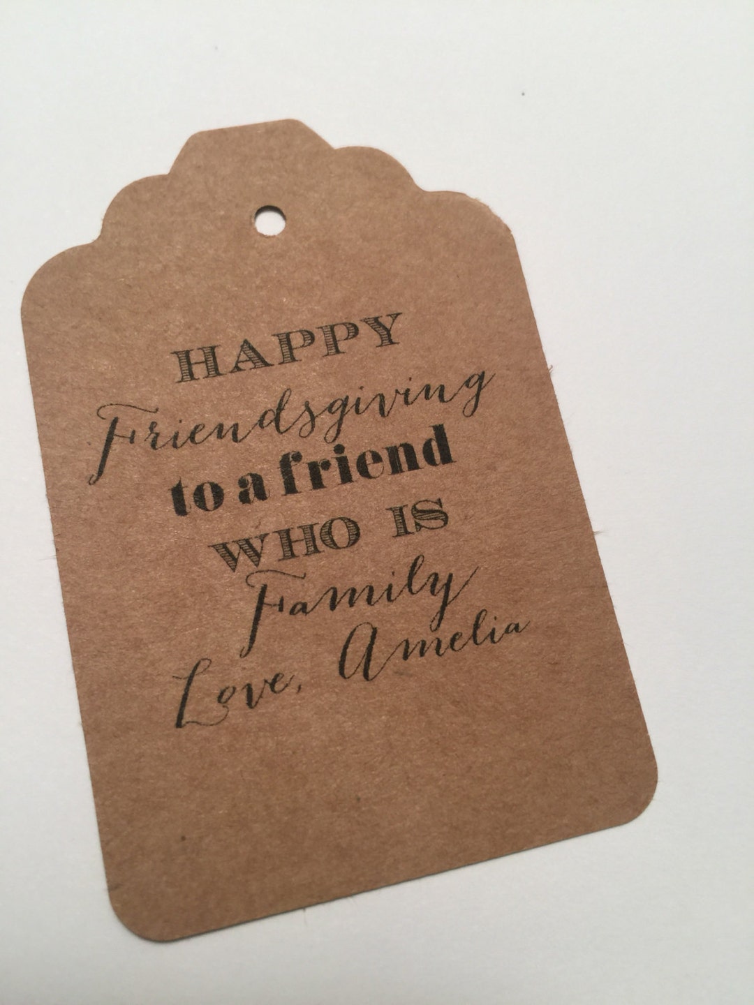 Friendsgiving Thanksgiving Personalized Kraft Gift Tags Favor Tags, Set ...