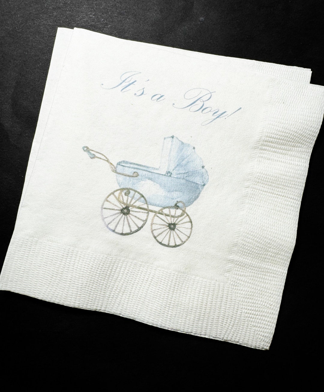 Baby Carriage Boy Baby Shower It's a Boy Blue Bow Baby Shower Cocktail ...