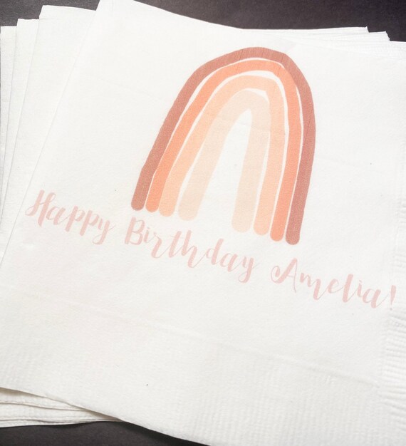 Boho Rainbow Birthday Modern Bohemian Neutral Party - Etsy