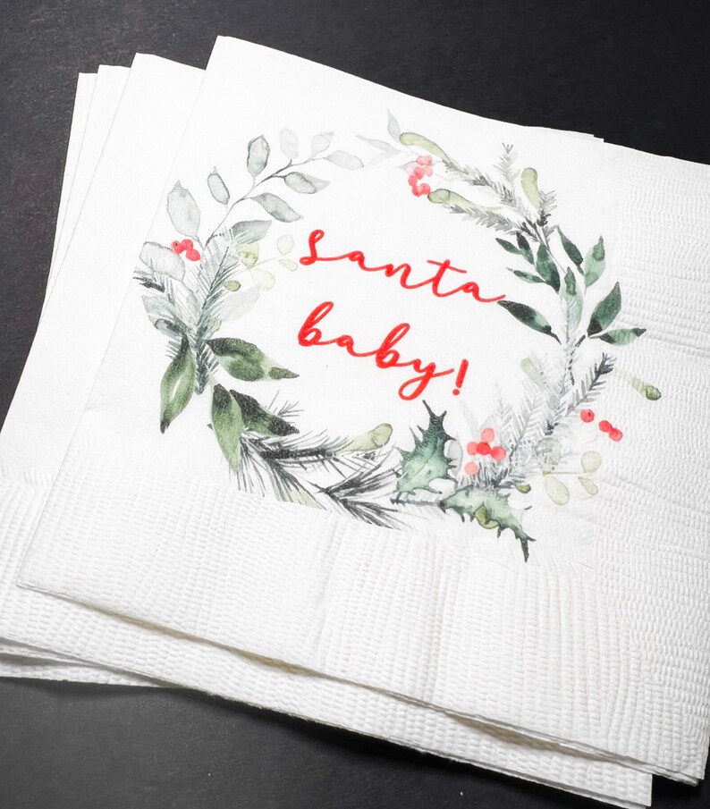 Santa Baby Christmas Baby Shower Santa Baby Gender Reveal - Etsy