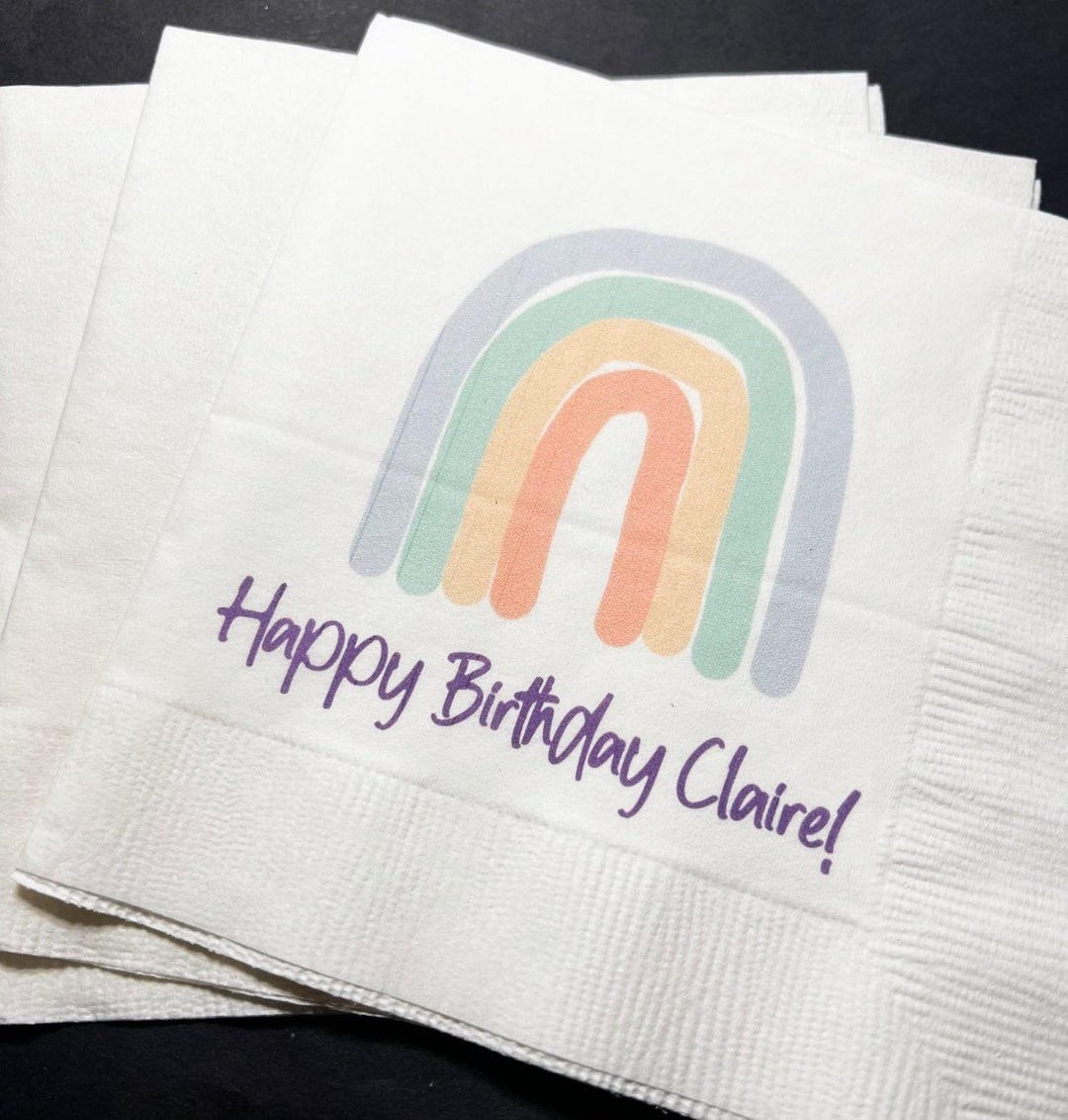 Rainbow Birthday Watercolor Rainbow Boho Modern Rainbow Personalized ...