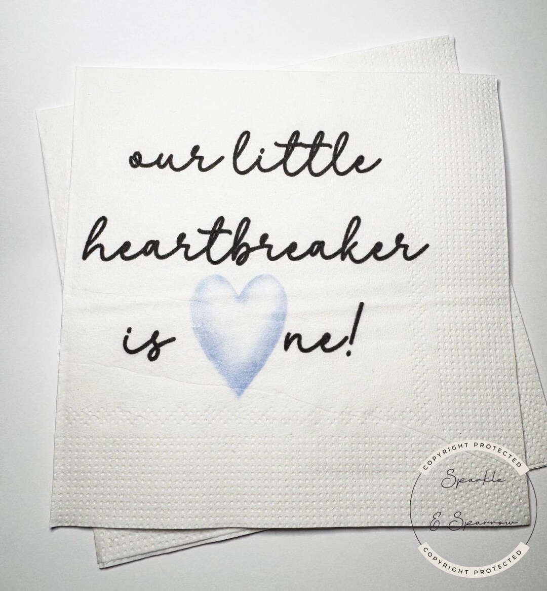 Our Little Heartbreaker is One 1st Birthday Party Heart Valentines ...