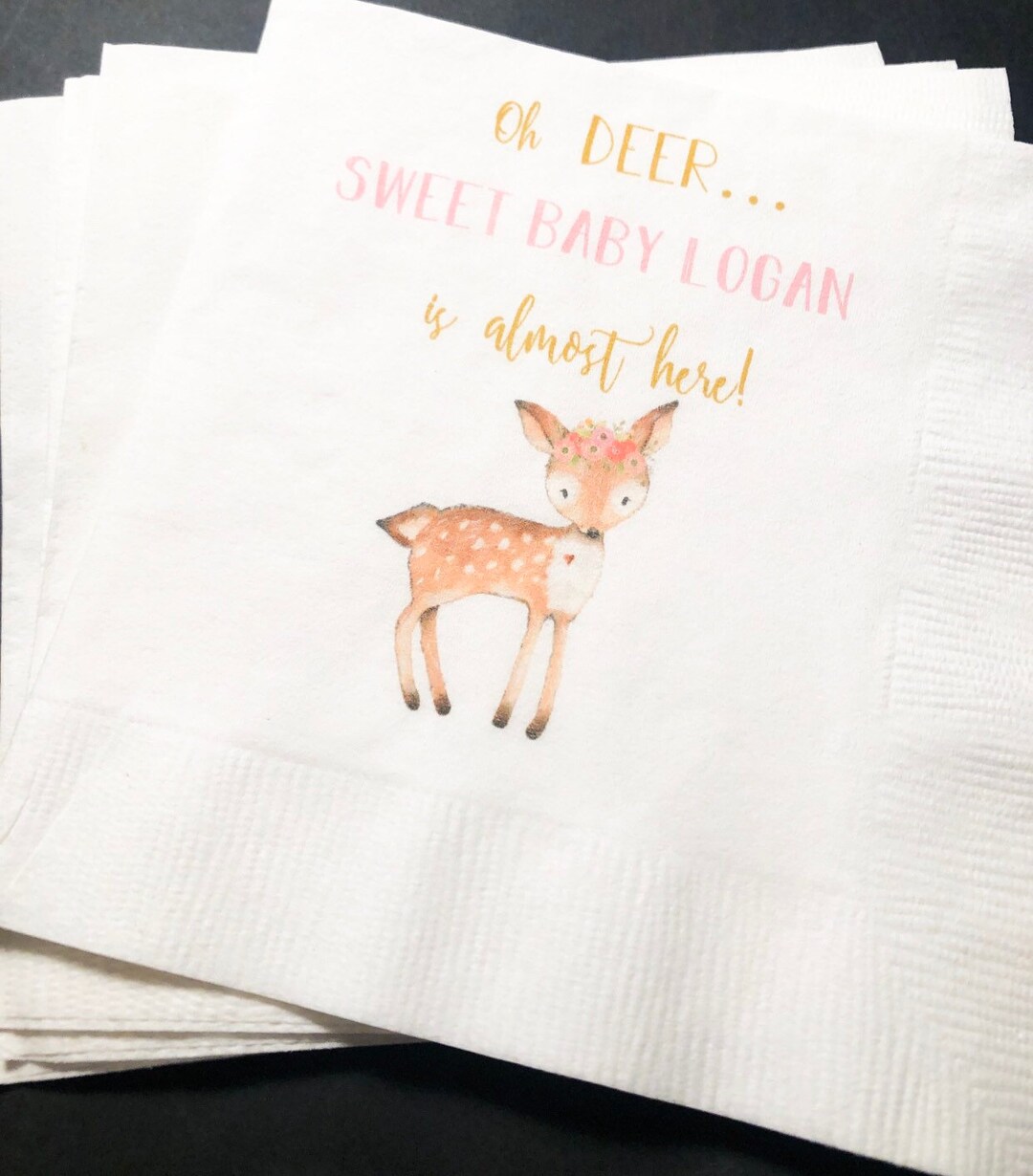 Oh Deer Woodland Animal Girl Deer Baby Shower Personalized Baby Shower ...