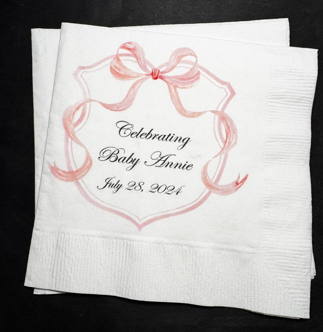 Pink Bow Baby Shower Its a Girl Pink Girl Preppy Baby Shower ...