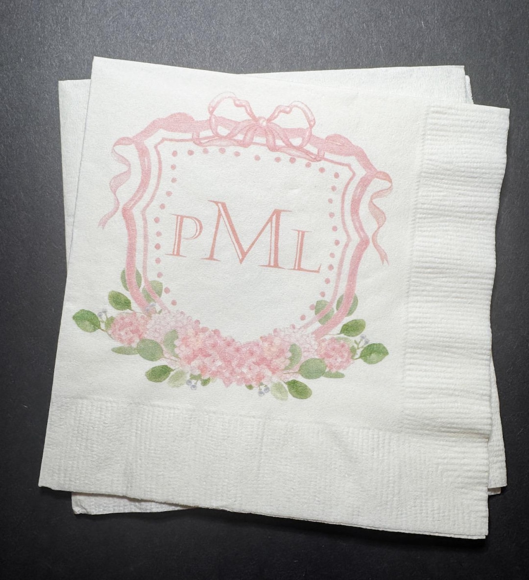 Monogram Birthday Watercolor Crest Monogram Pink Bow First Birthday ...