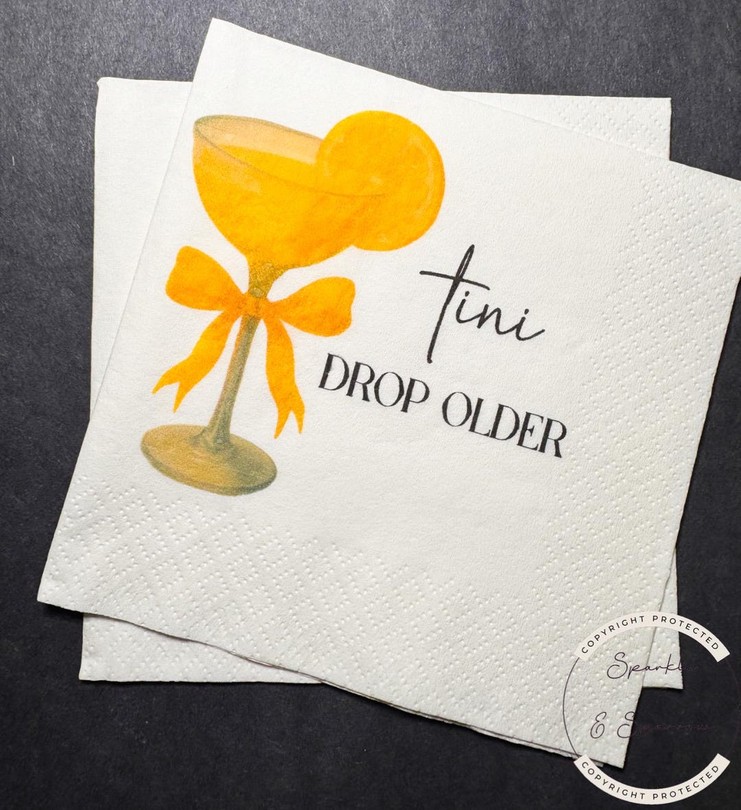 Lemon Drop Birthday Party Napkins Tini Drop Older Lemon Drop Older ...