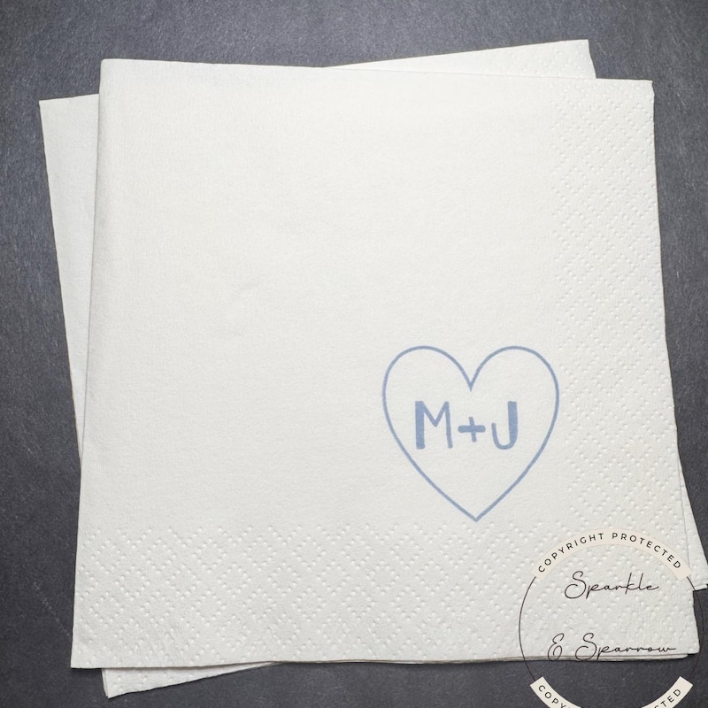 Blue Paper Napkins - Etsy