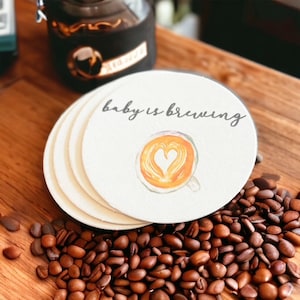 Baby is Brewing Coffee Baby Shower Coasters Baby Shower Brewing ...