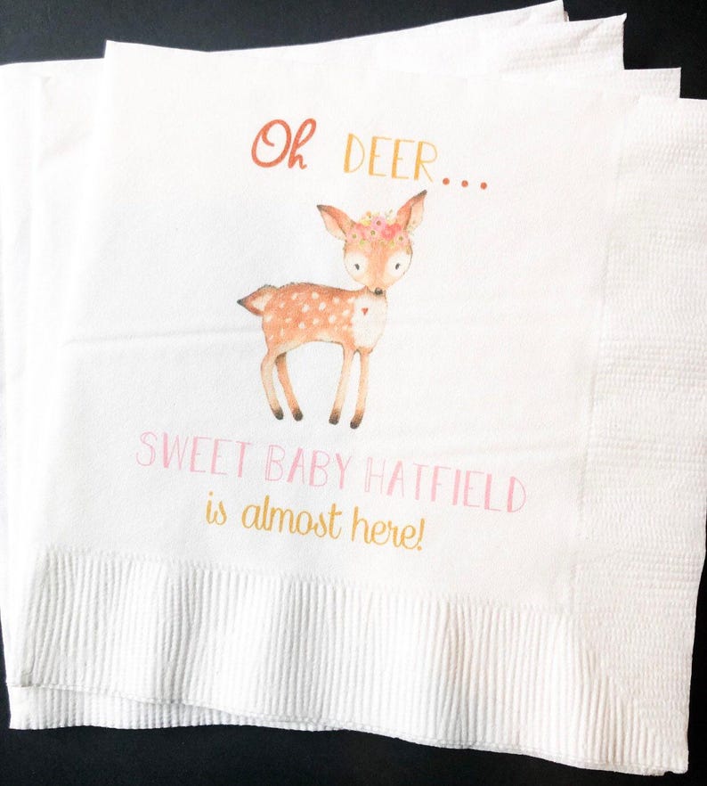 Oh Deer Woodland Animal Gender Neutral Personalized Baby Shower Fall ...